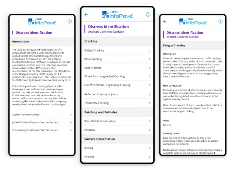 LTPP InfoPave Mobile App - iENGINEERING Corporation